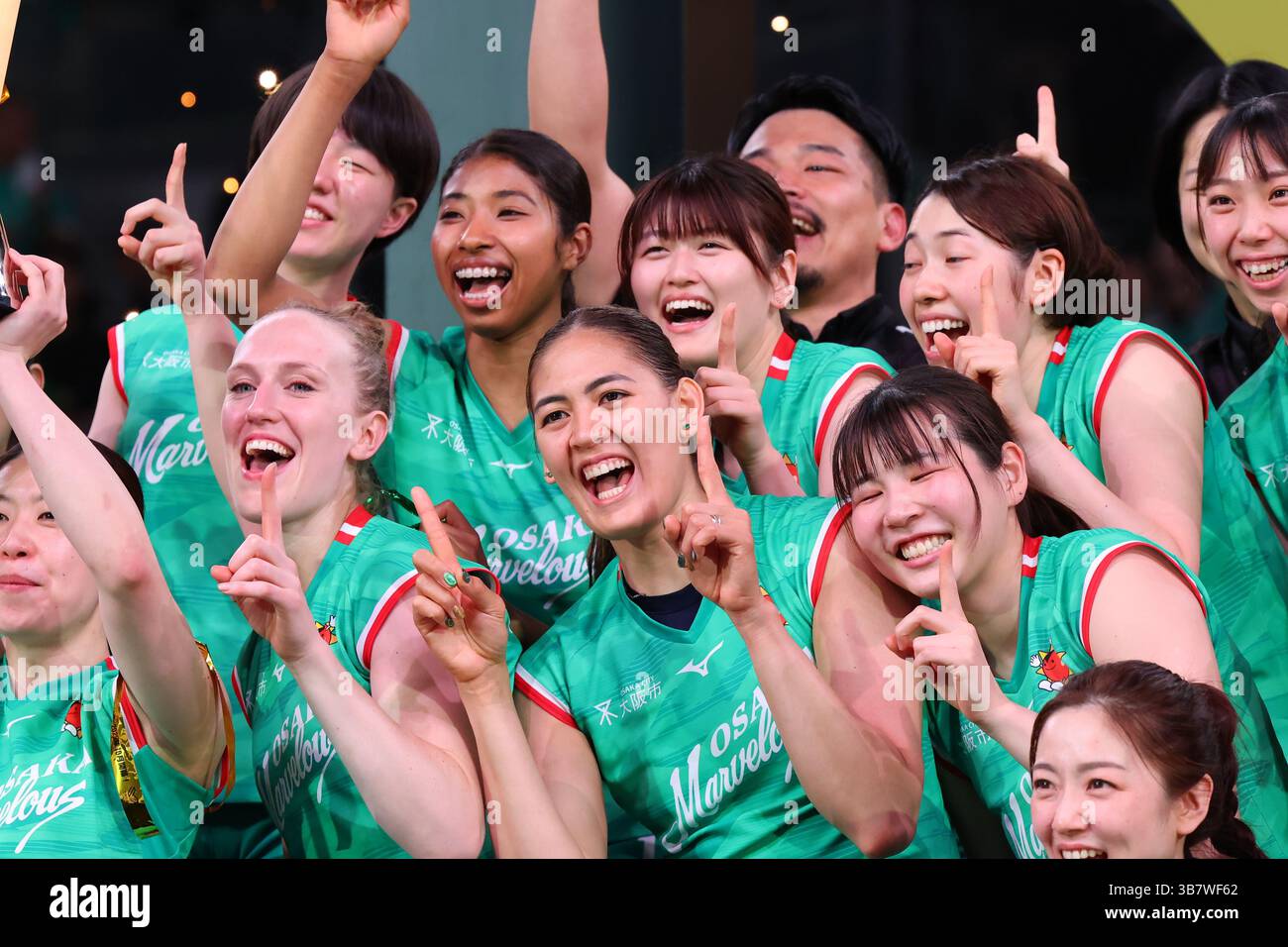 Tokyo, Japan. 3rd May, 2025. Osaka Marvelous team group Volleyball : 2024-25 SV.LEAGUE Women ...