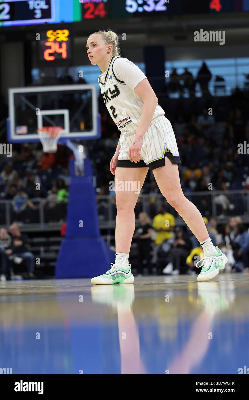 CHICAGO, IL - MAY 06: Hailey Van Lith #2 of the Chicago Sky looks on ...
