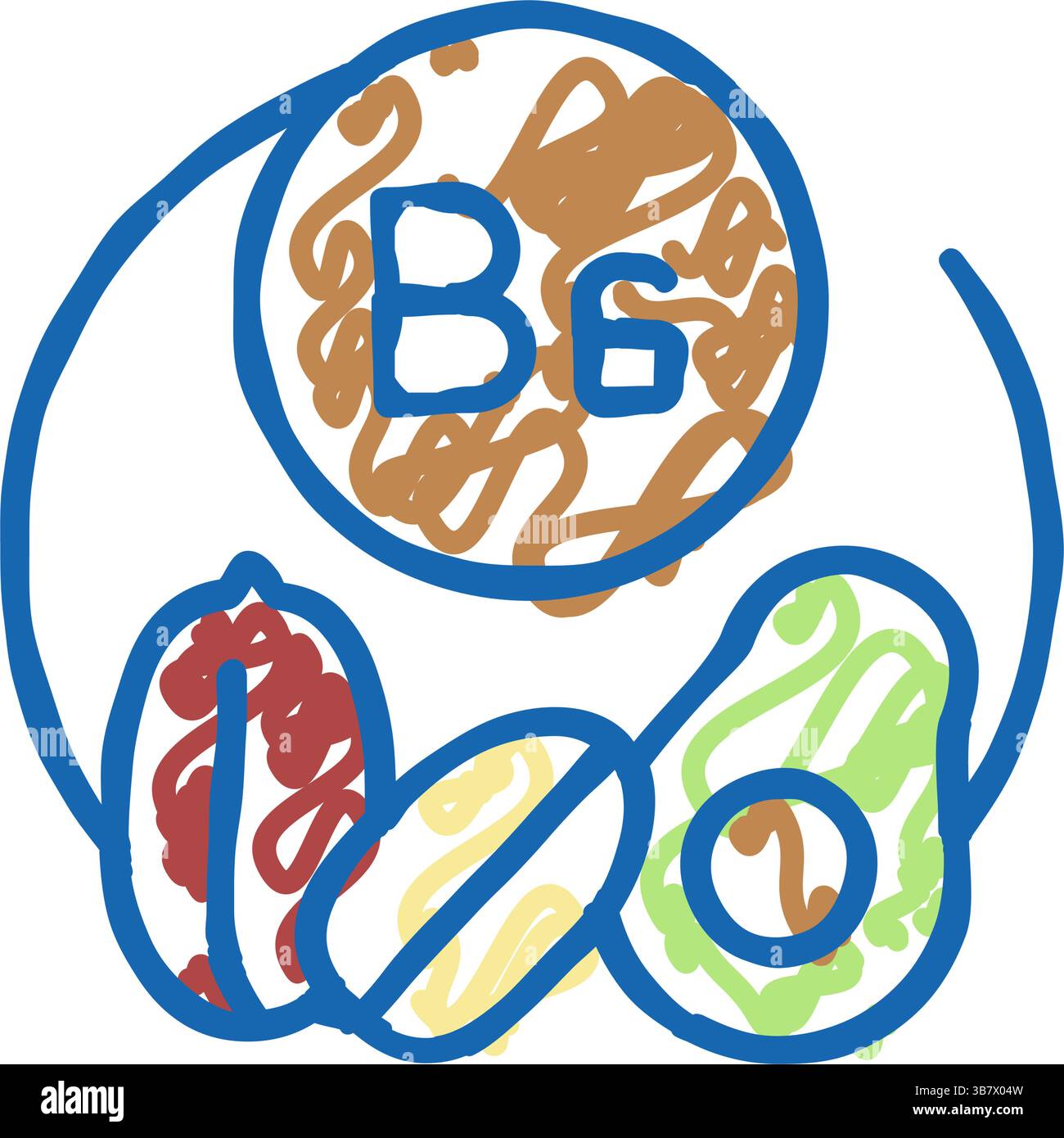 b6 vitamin icon doodle illustration Stock Vector Image & Art - Alamy