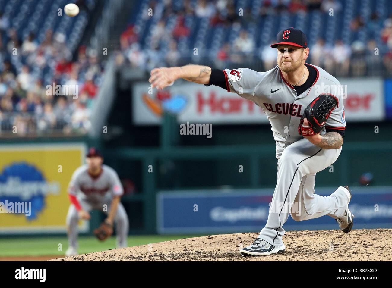 Cleveland Guardians pitcher Ben Lively throws during the fourth inning ...