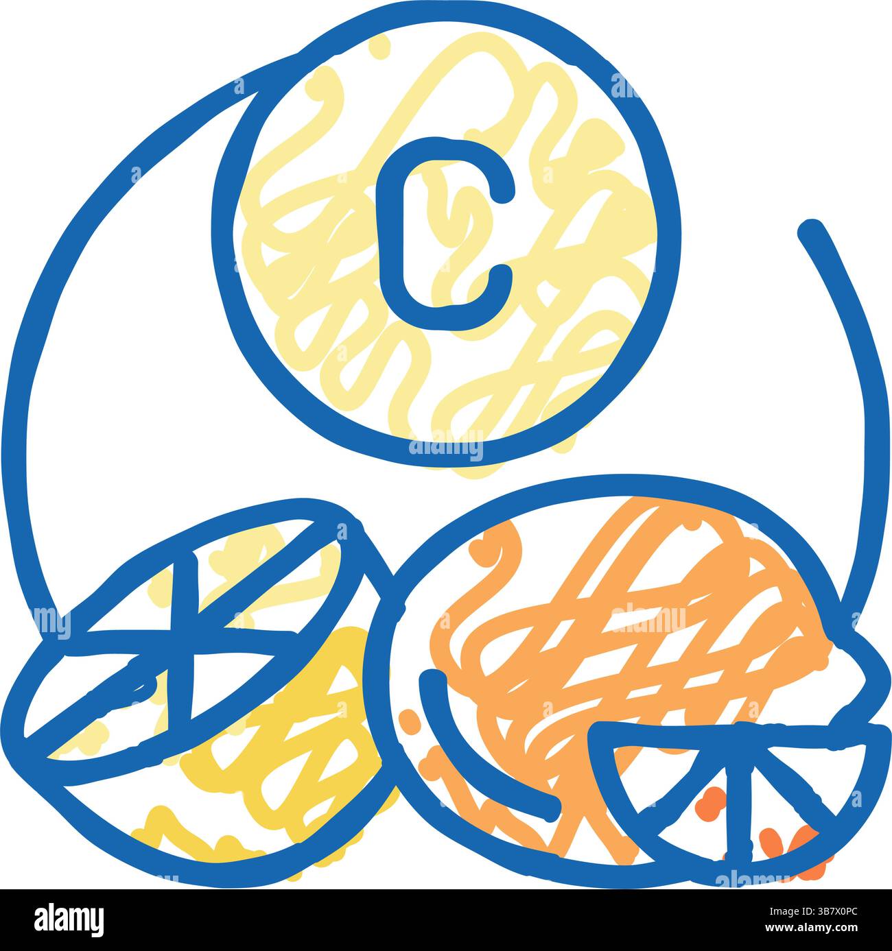 c vitamin citrus icon doodle illustration Stock Vector Image & Art - Alamy