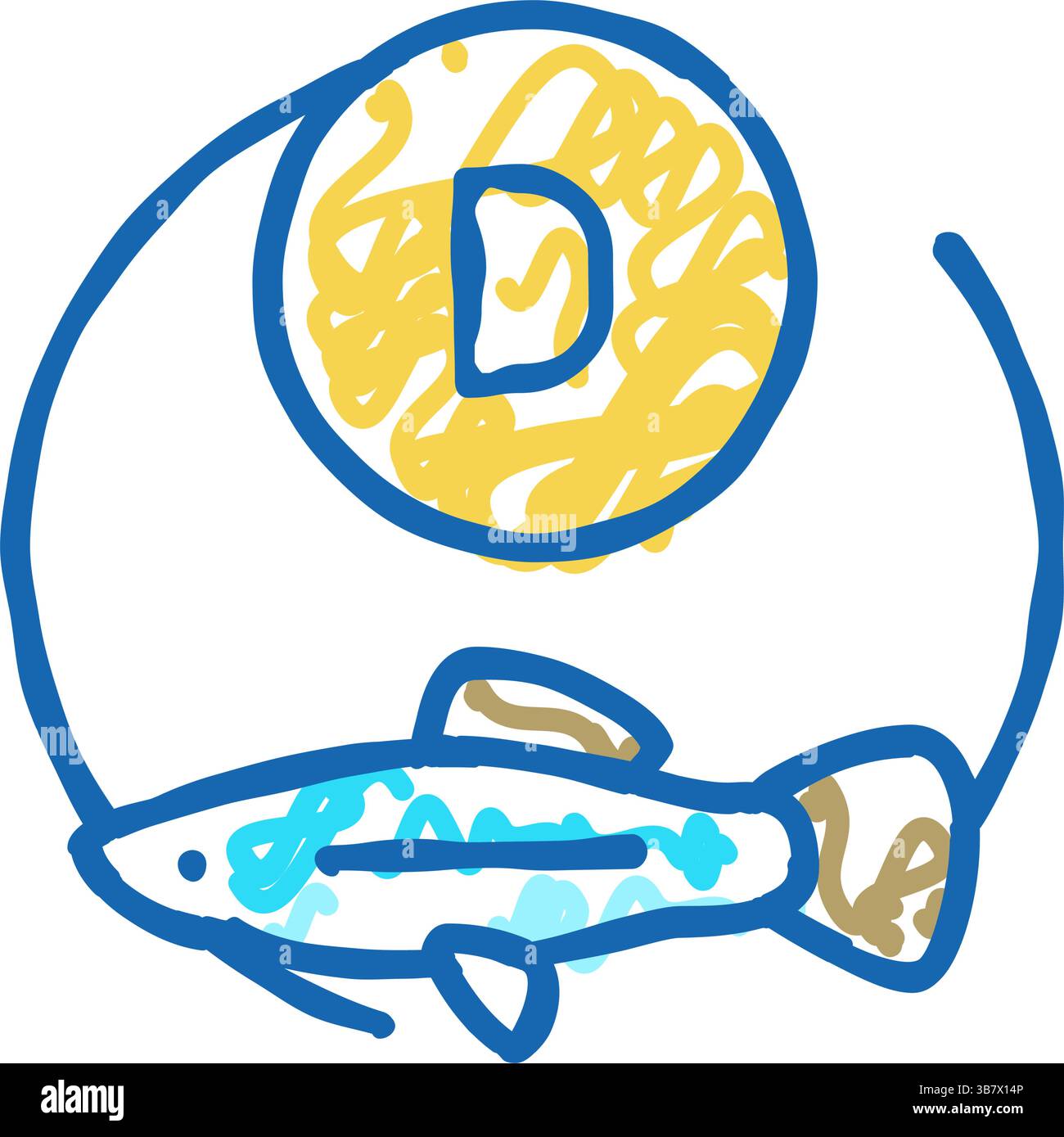 d vitamin fish icon doodle illustration Stock Vector Image & Art - Alamy