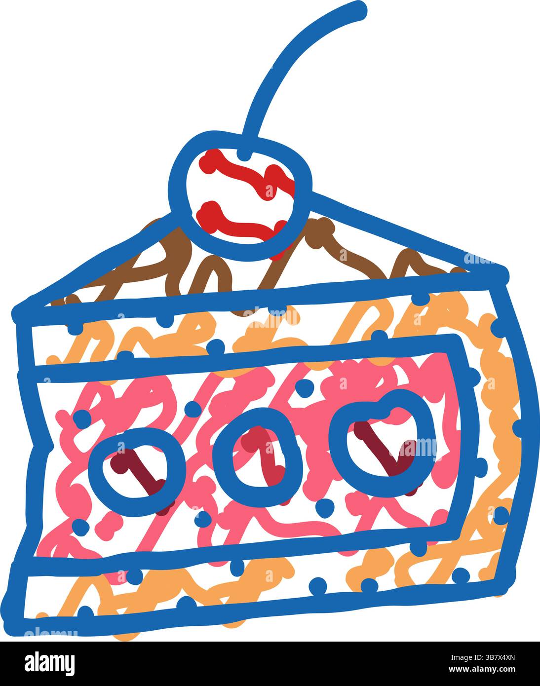 cherry dessert icon doodle illustration Stock Vector Image & Art - Alamy