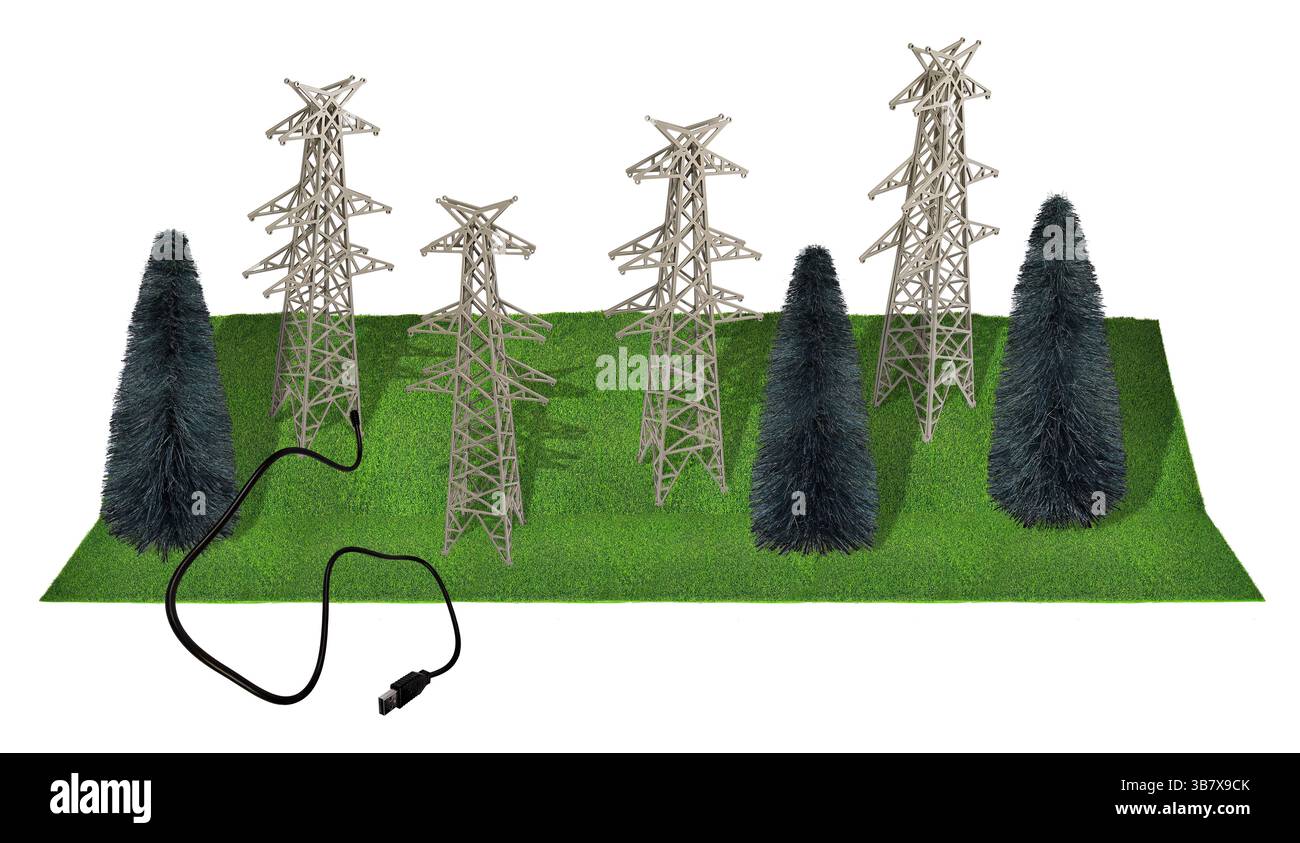 Trees green grass wood transport Cut Out Stock Images & Pictures - Alamy