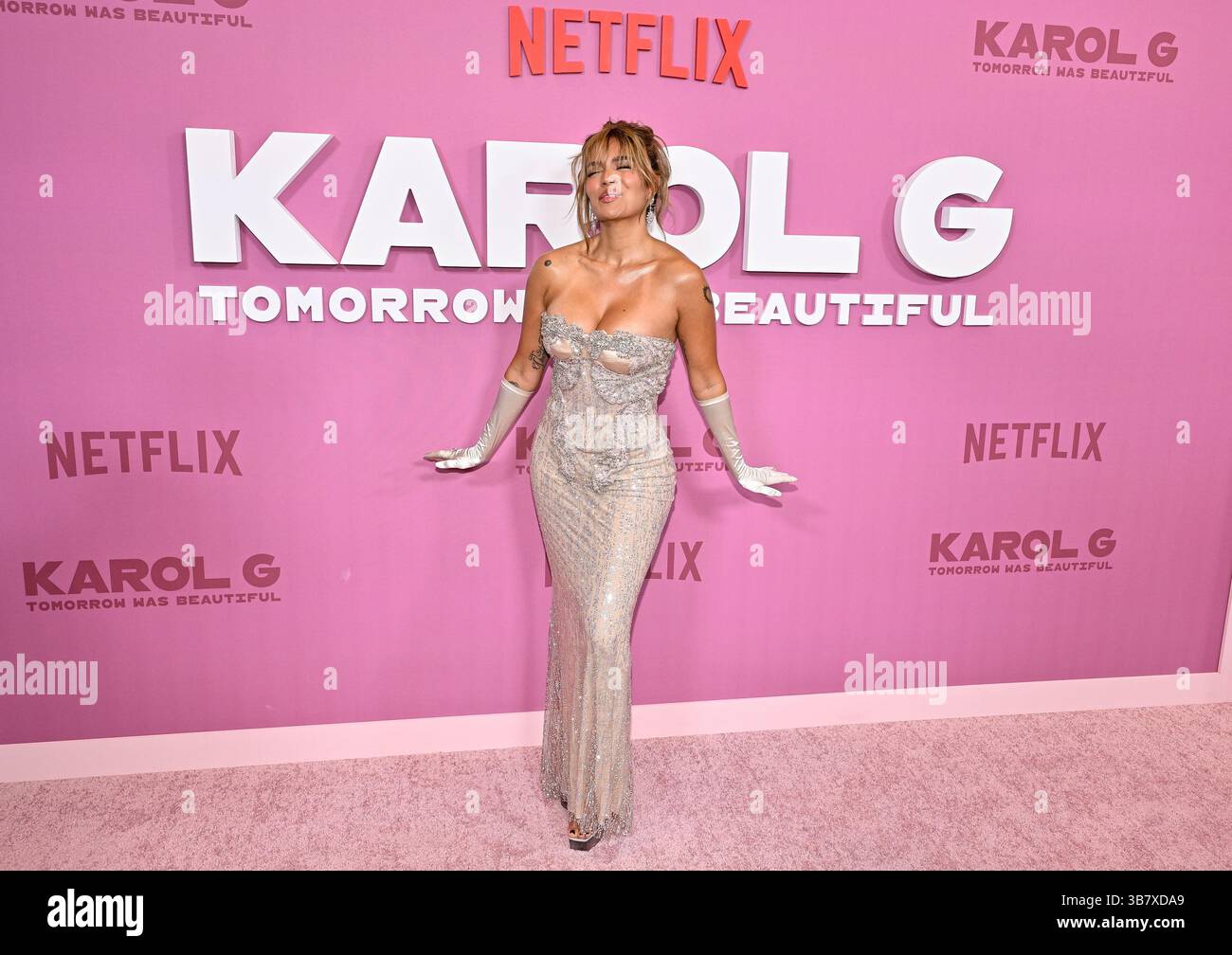 Colombian singer-songwriter Karol G attends the special screening of ...
