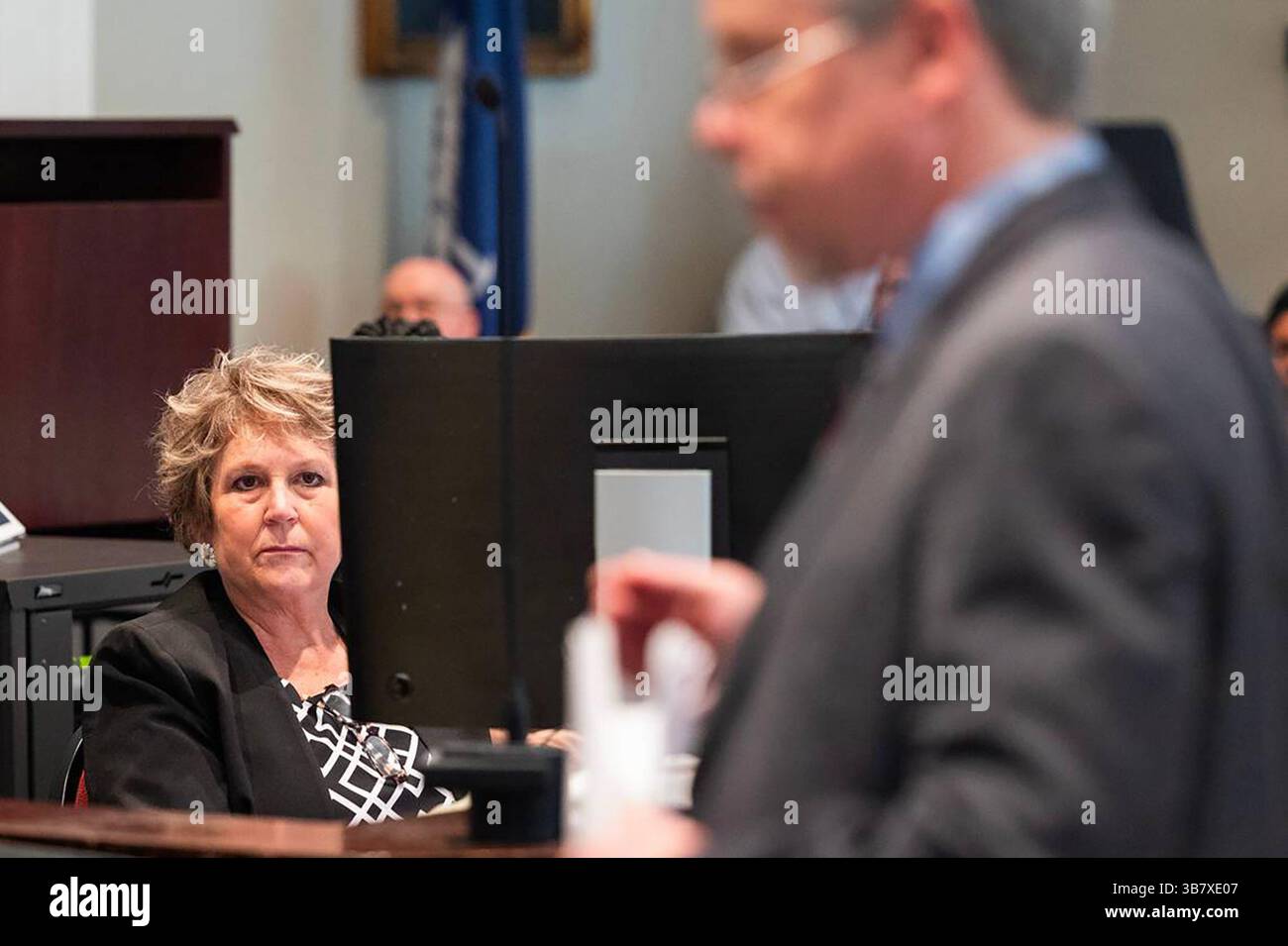 September 5, 2023: Colleton County Clerk of Court Becky Hill listens as ...