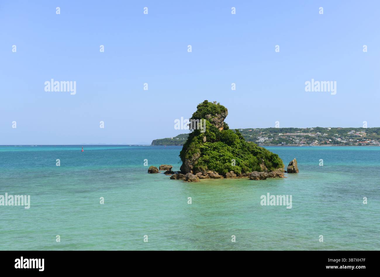 The rocky island next to the Kouri bridge in Okinawa, Japan Stock Photo ...