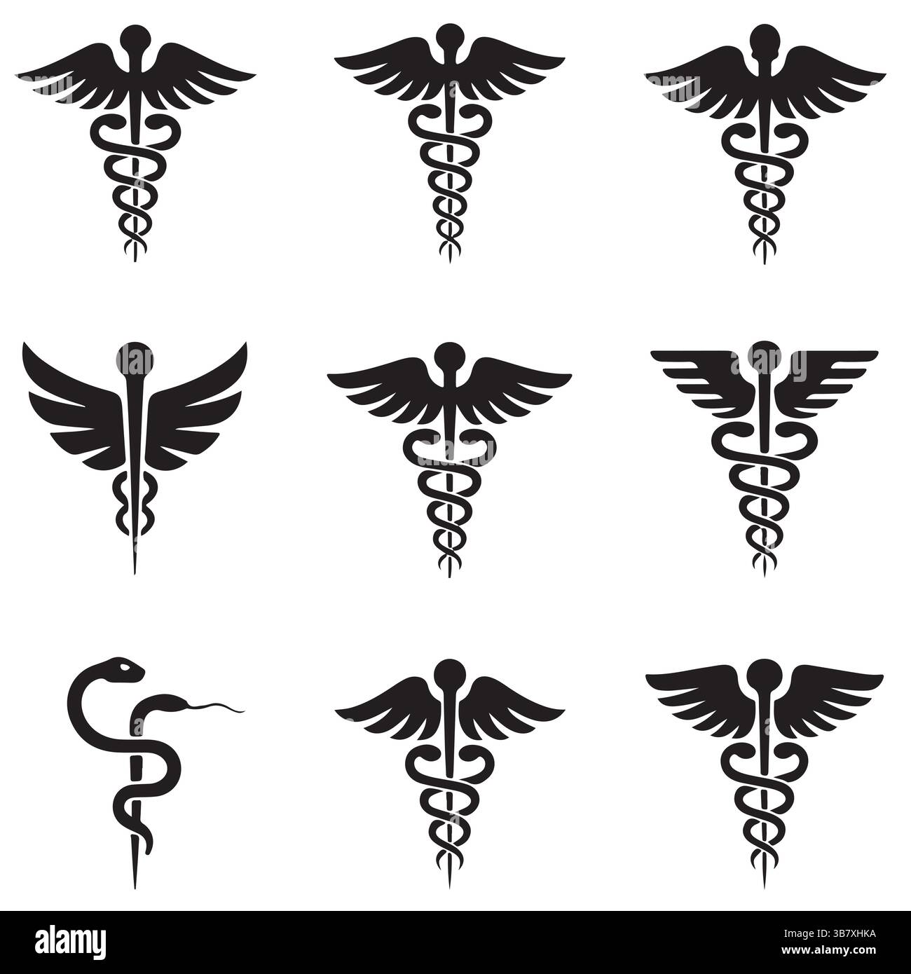 Caduceus symbol silhouette Cut Out Stock Images & Pictures - Alamy