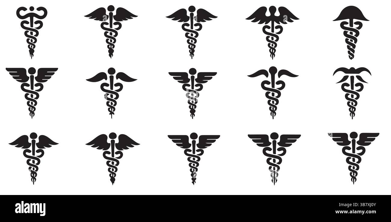Caduceus symbol silhouette Cut Out Stock Images & Pictures - Alamy
