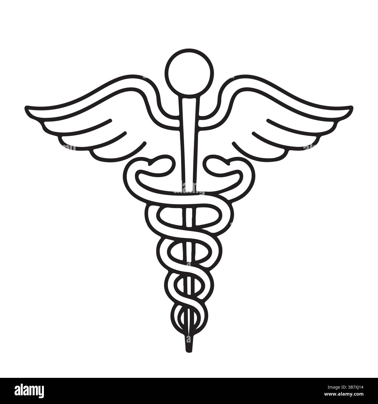Caduceus symbol silhouette Cut Out Stock Images & Pictures - Alamy