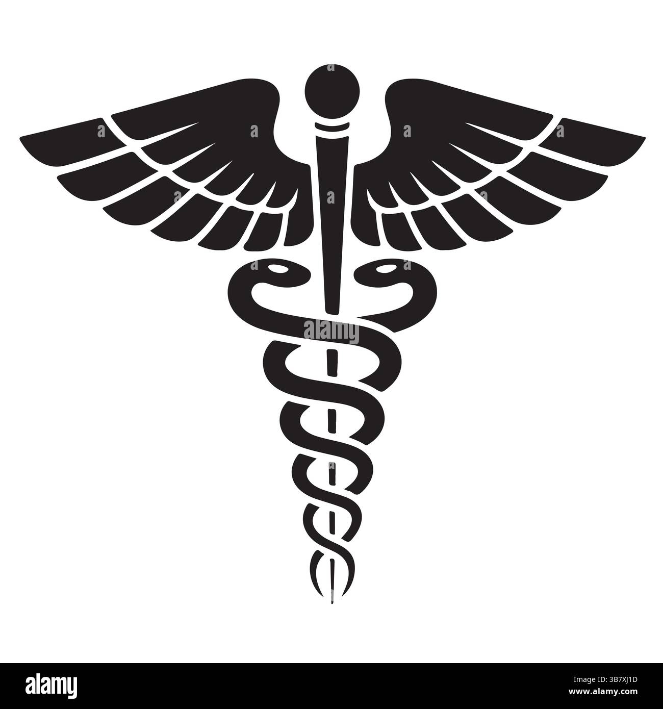 Caduceus symbol silhouette Cut Out Stock Images & Pictures - Alamy