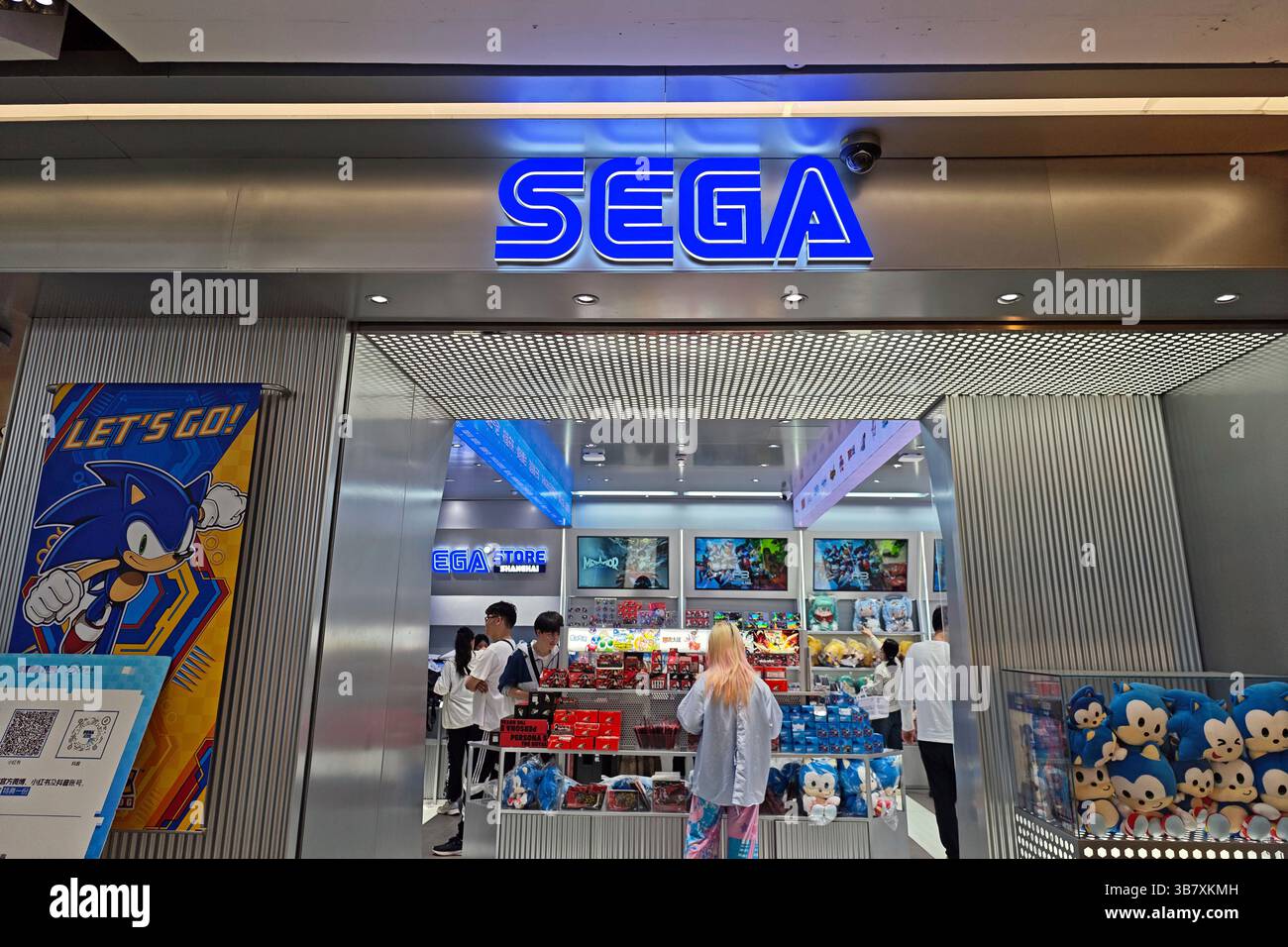 Fans shop in SEGA Store Shanghai, the world's first official SEGA store ...