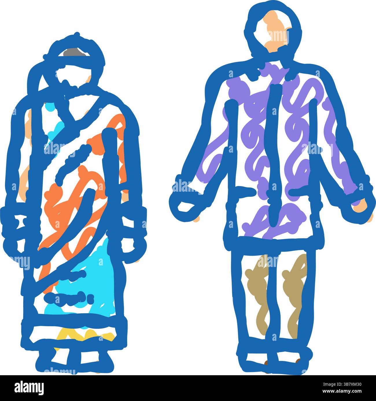 india national clothes icon doodle illustration Stock Vector Image ...
