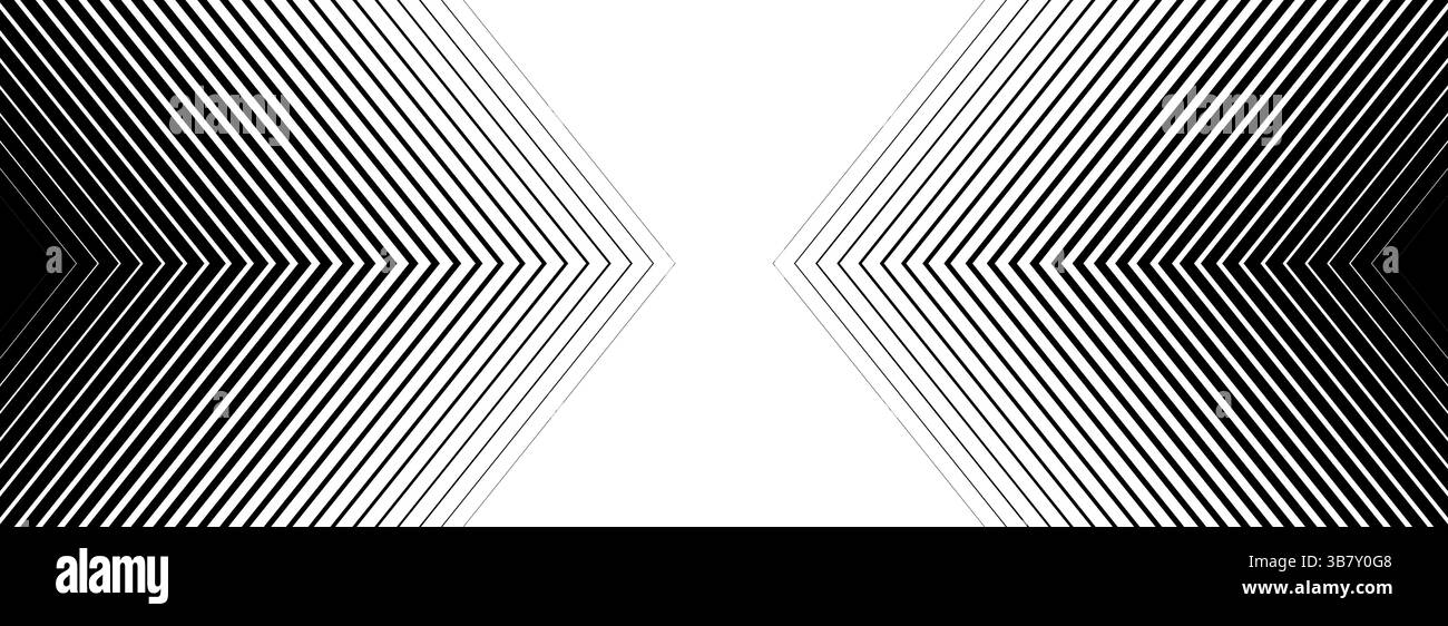 Black linear arrow background. Halftone arrows in center direction ...