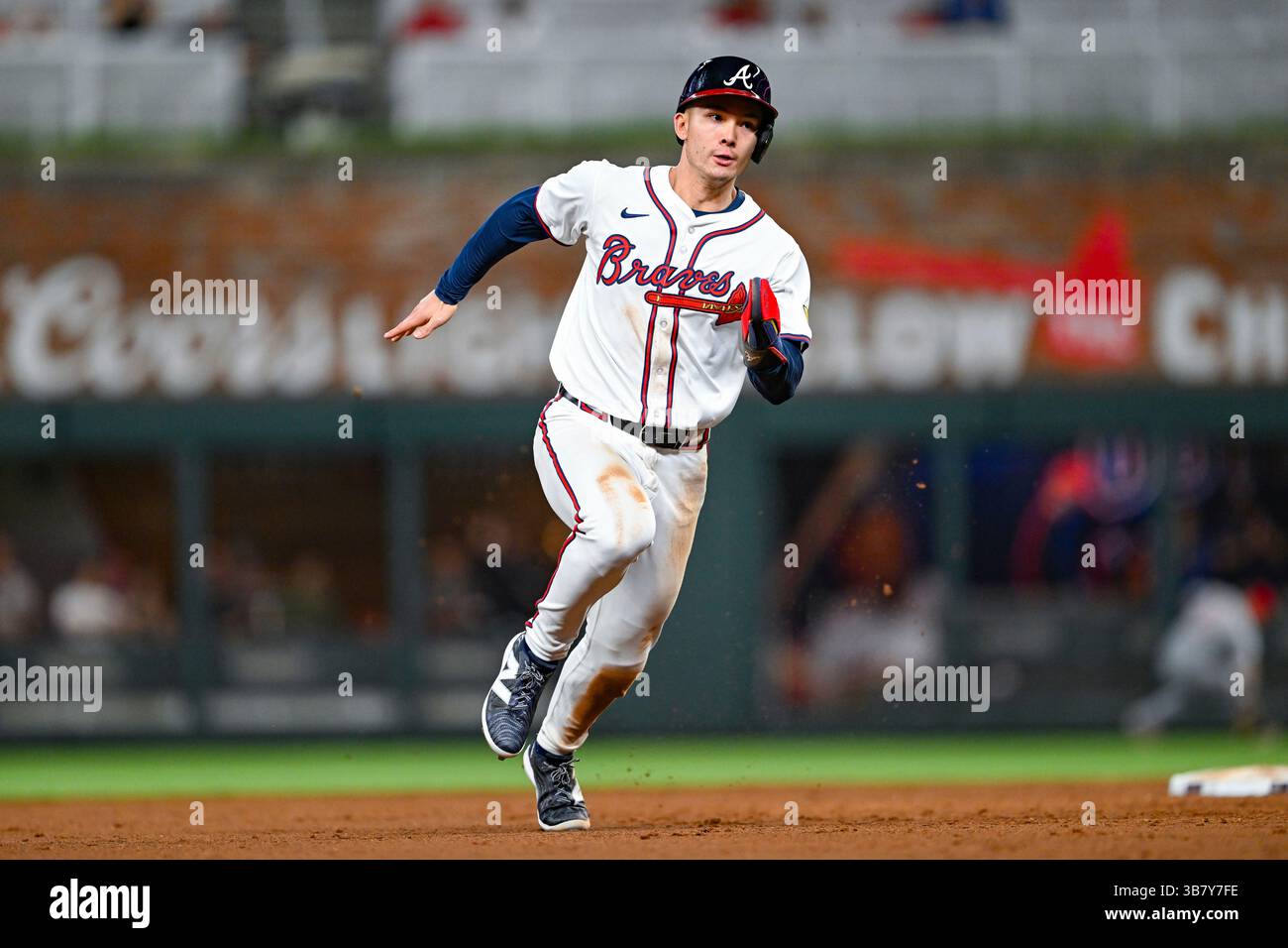 ATLANTA, GA – MAY 06: Atlanta pinch runner Stuart Fairchild (17) runs ...