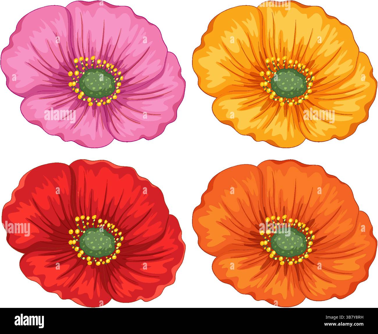 Vibrant floral designs in bold colors Cut Out Stock Images & Pictures ...