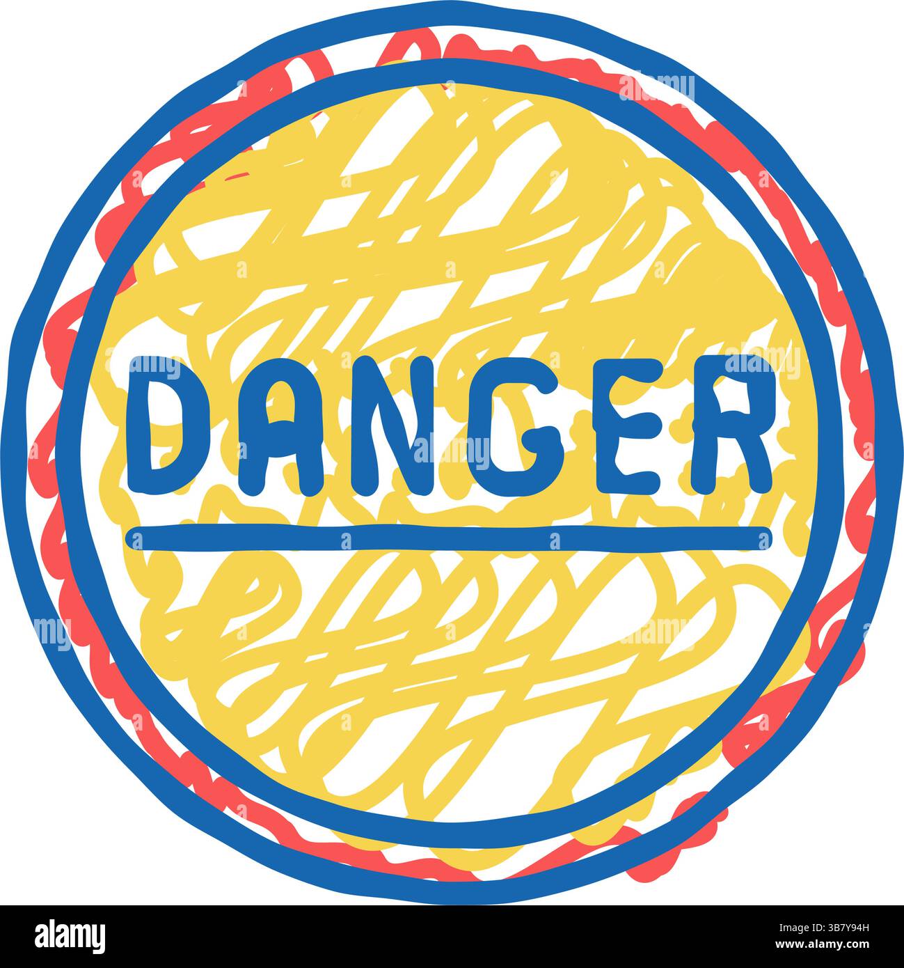danger road sign icon doodle illustration Stock Vector Image & Art - Alamy