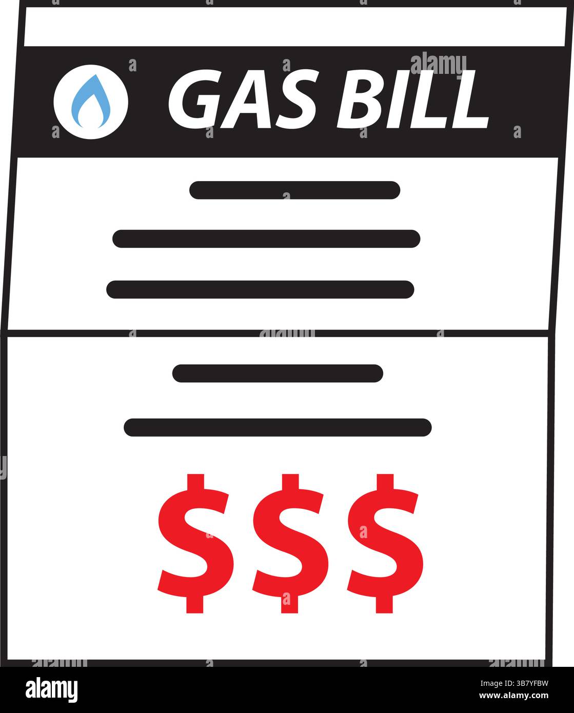 High Gas Utility bill icon. Clipart image isolated on white background ...