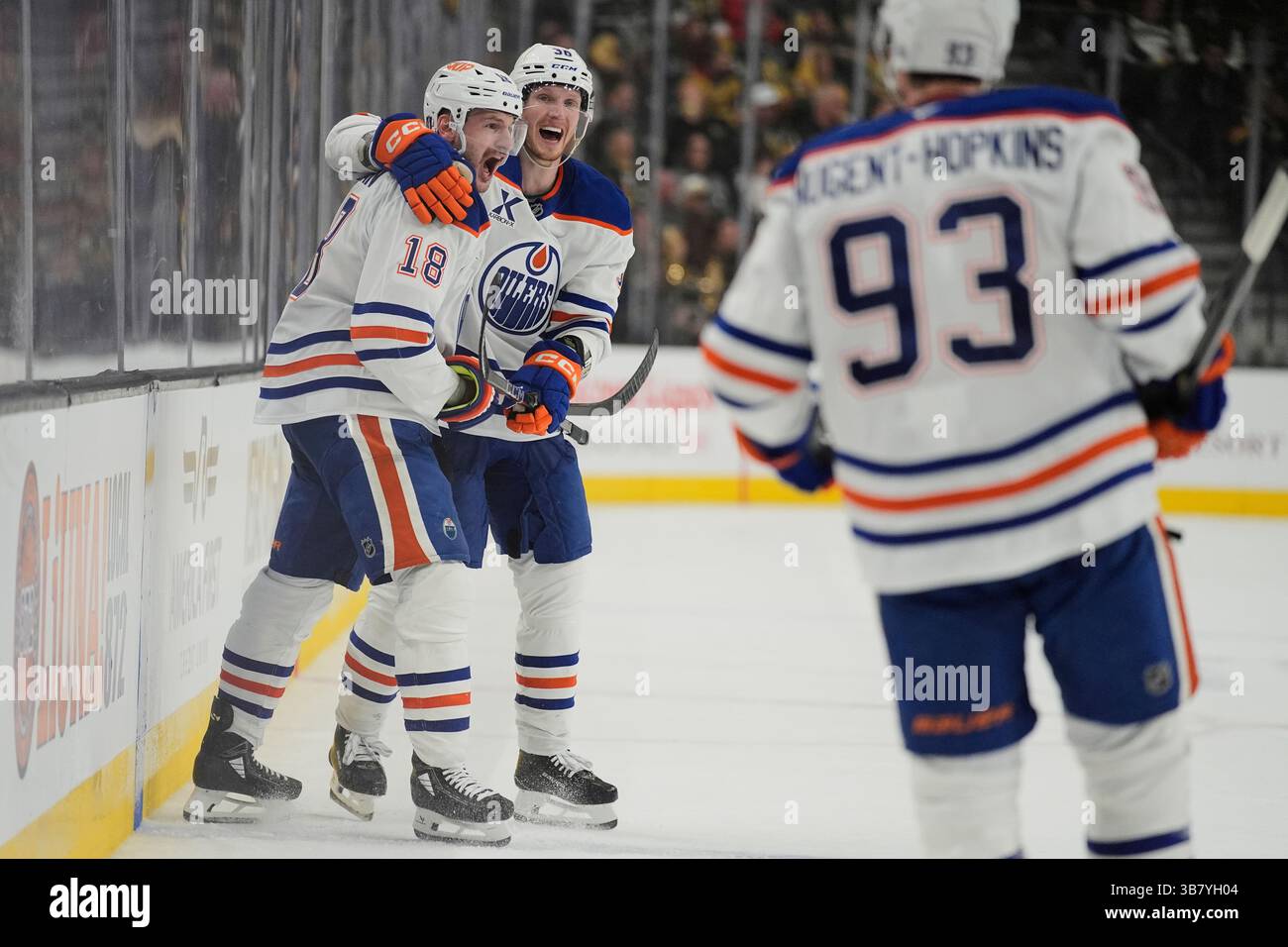 Edmonton Oilers left wing Zach Hyman (18) celebrates after scoring ...