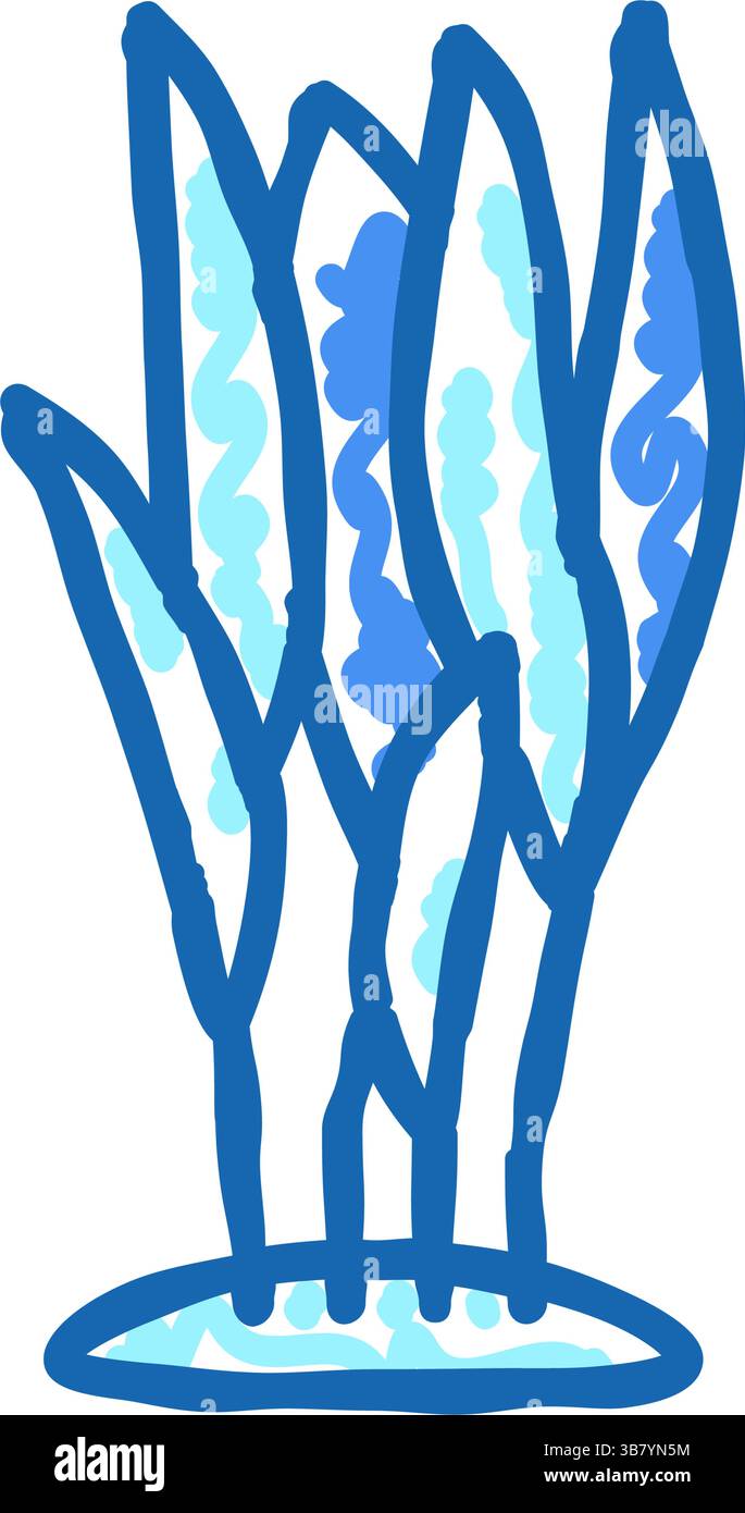 plants artificial aquarium fish icon doodle illustration Stock Vector ...