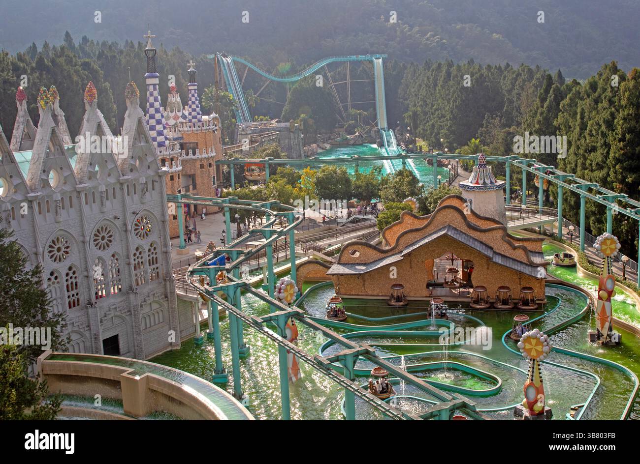 Theme-park rides at the Formosan Aboriginal Culture Village on Sun Moon ...