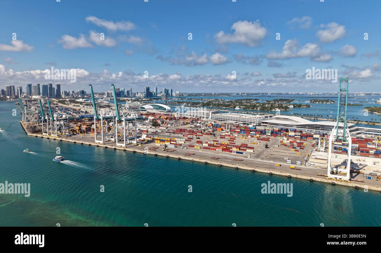 Miami, Florida - February 04, 2025: Port of Miami. Cargo shipping ...