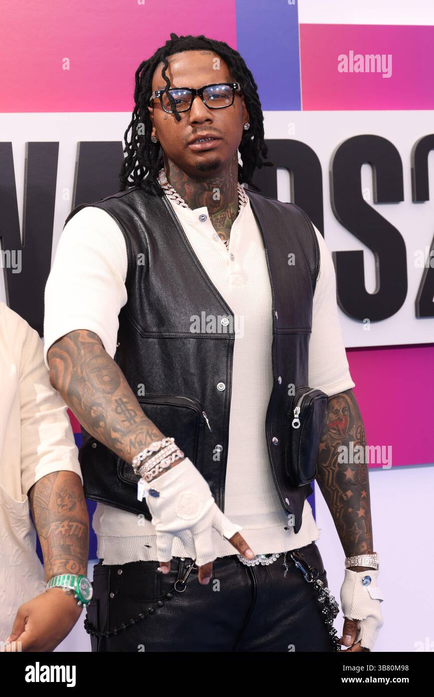 June 30, 2024, Los Angeles, Ca, USA: Moneybagg Yo attends the 2024 BET ...