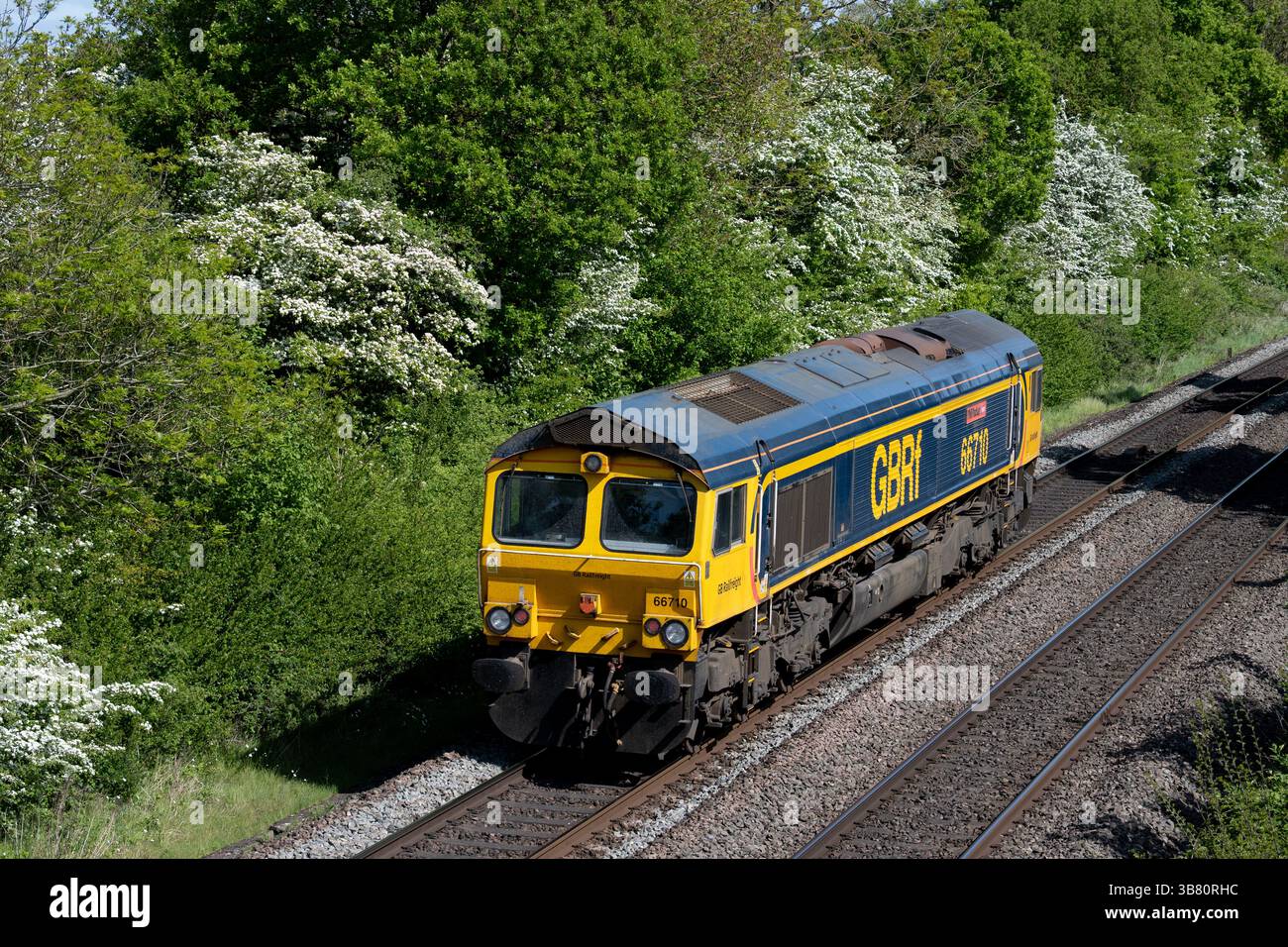 GBRf class 66 diesel locomotive No. 66710 "Phil Packer BRIT" travelling ...