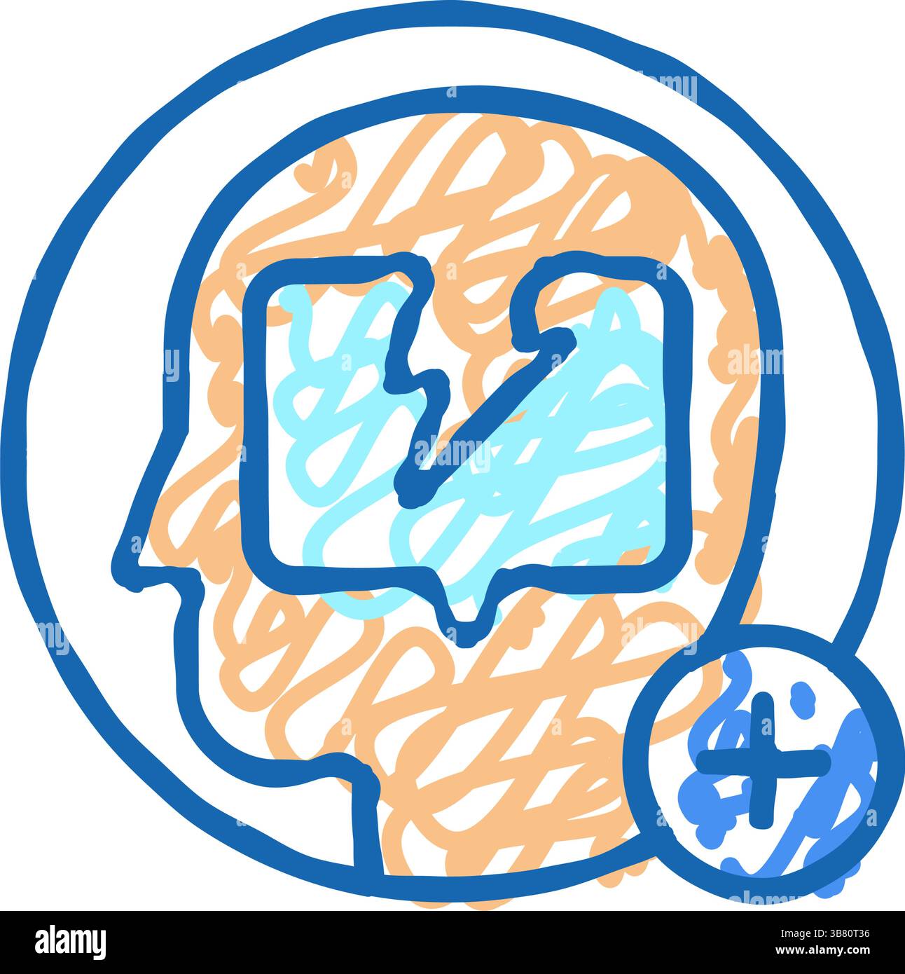 poor mental health check icon doodle illustration Stock Vector Image ...