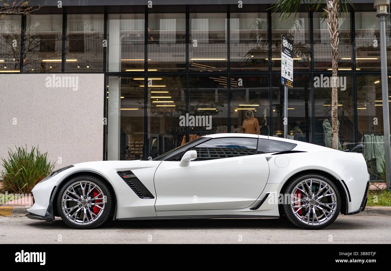 Miami, Florida, USA - November 19, 2024: Chevrolet Corvette, side view ...