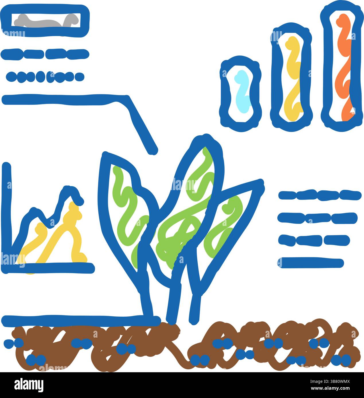 seed growing smart farm icon doodle illustration Stock Vector Image ...