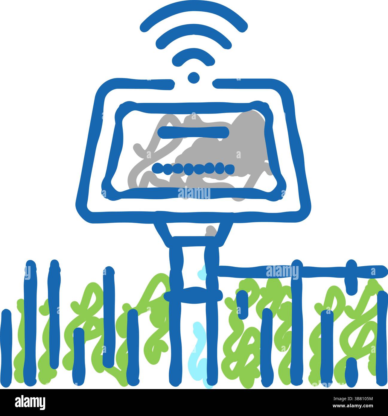 sensor agriculture smart farm icon doodle illustration Stock Vector ...