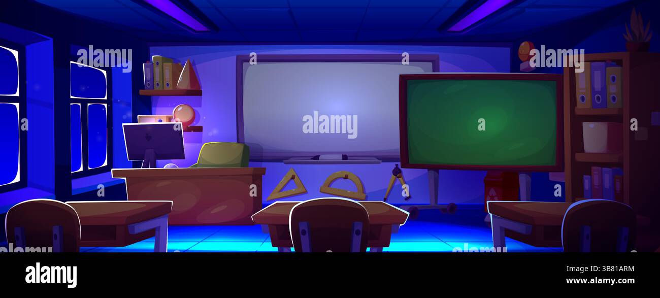 Empty classroom environment Stock Vector Images - Alamy
