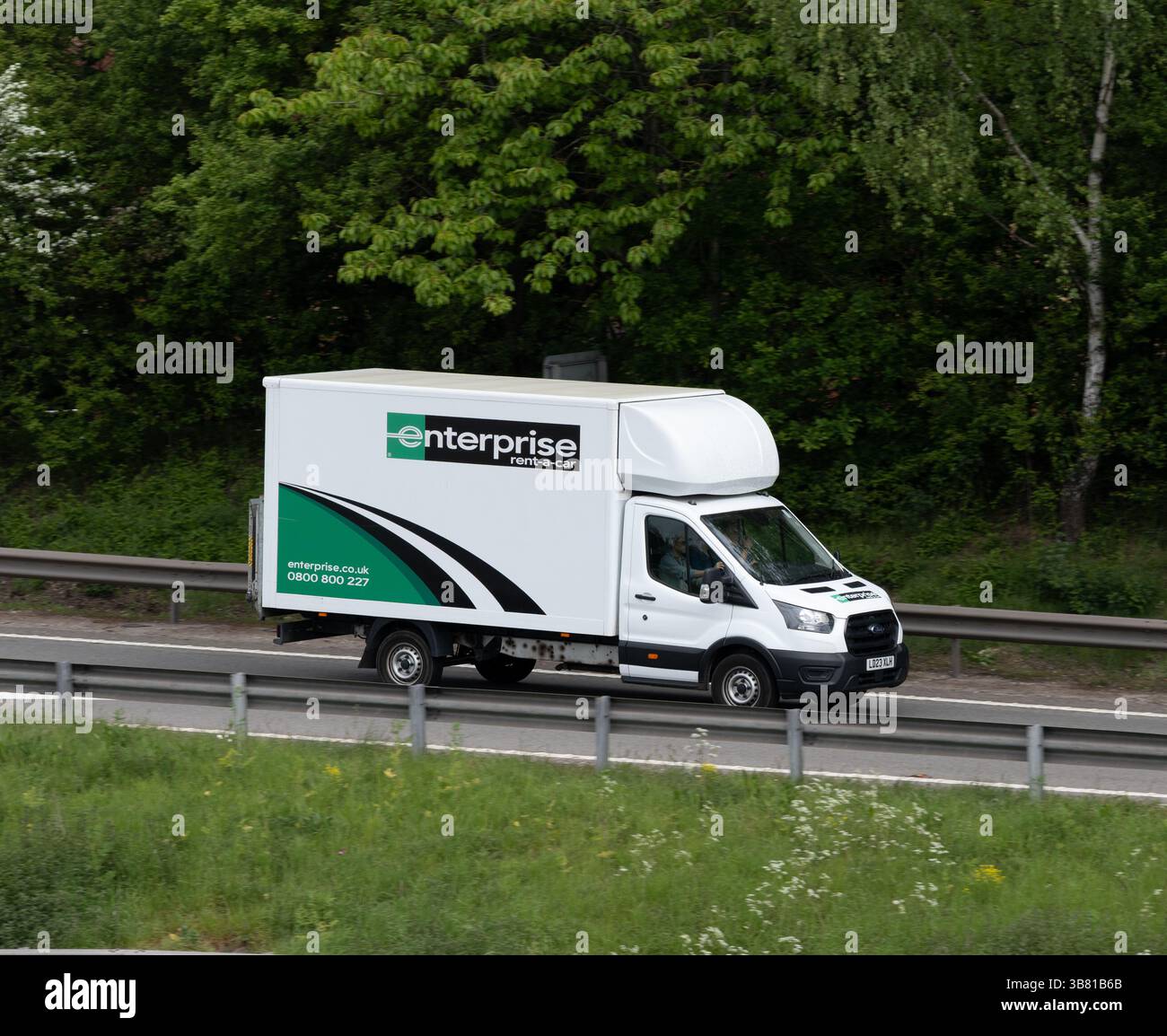 Enterprise rent-a-car van, M40 Junction 15,Warwick, UK Stock Photo - Alamy