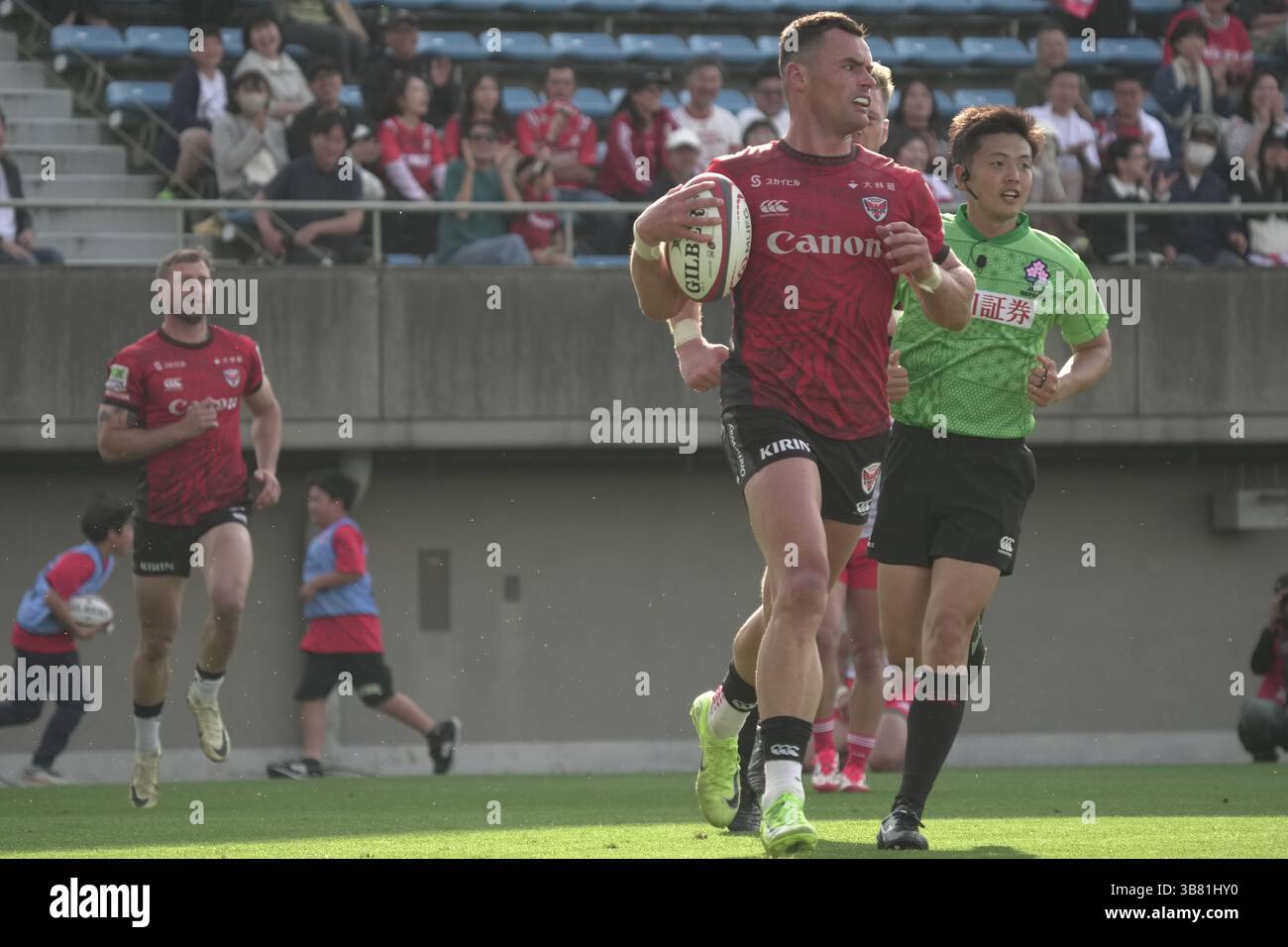 Eagles' Jesse Kriel runs for scoring their team fifth try during the ...