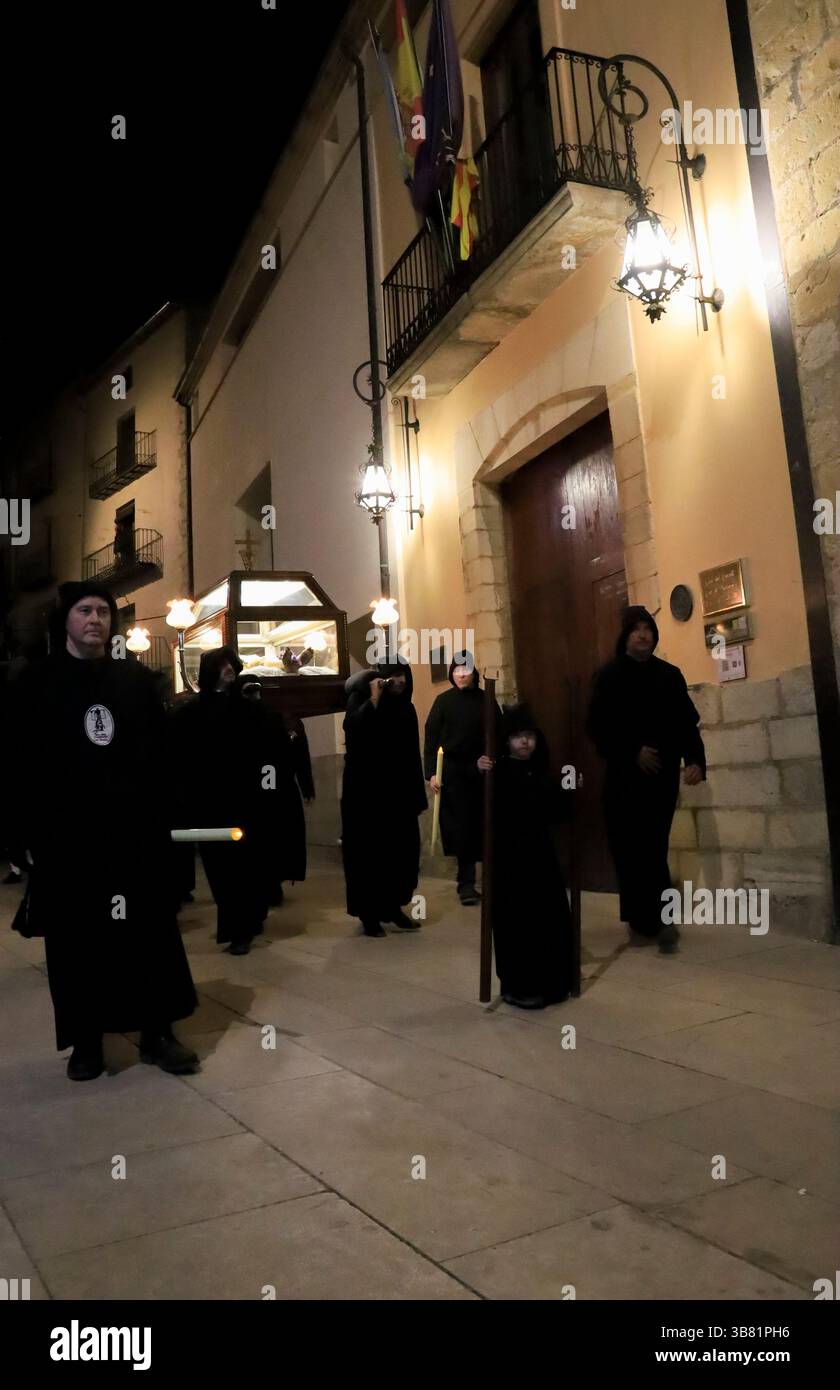Morella, Castellon, Spain- April 18, 2025: People called costaleros and ...