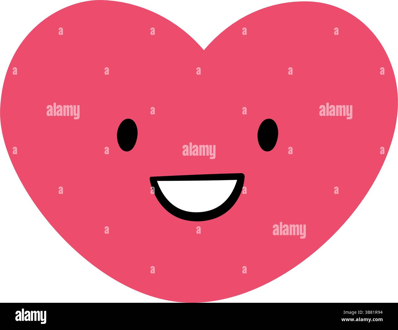 Cute doodle happy heart icon. Smile laughing heart. Love kawaii emoji ...