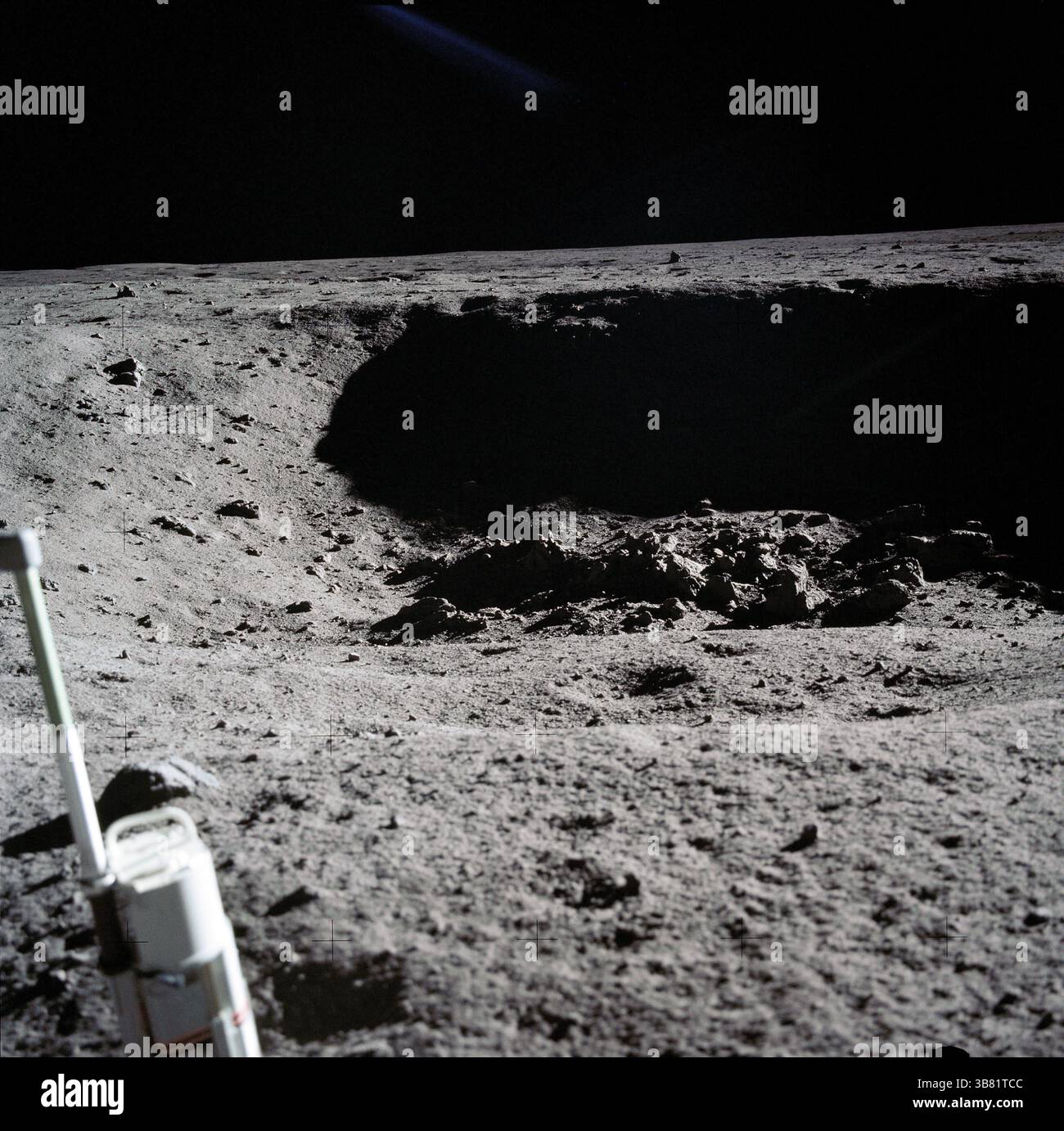 Moon crater photographed by Apollo 11 crew near landing site during ...