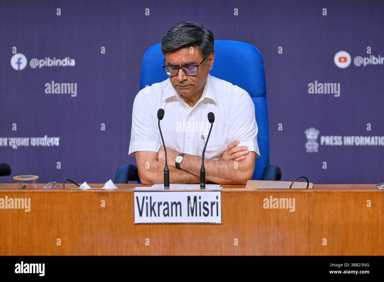 India's Foreign Secretary Vikram Misri addresses a press conference ...