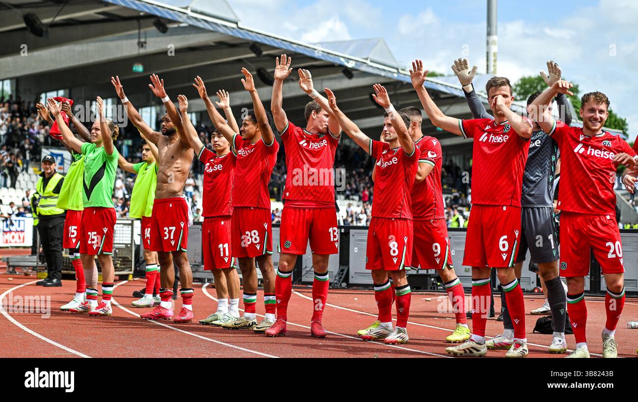03.05.2025, Donaustadion, Ulm, GER, 2. BL, SSV Ulm 1846 vs Hannover 96 ...
