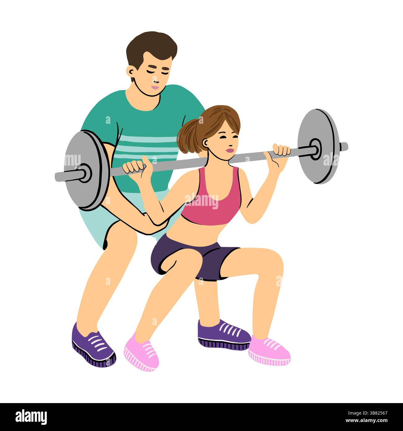 Active woman trainer training Stock Vector Images - Alamy