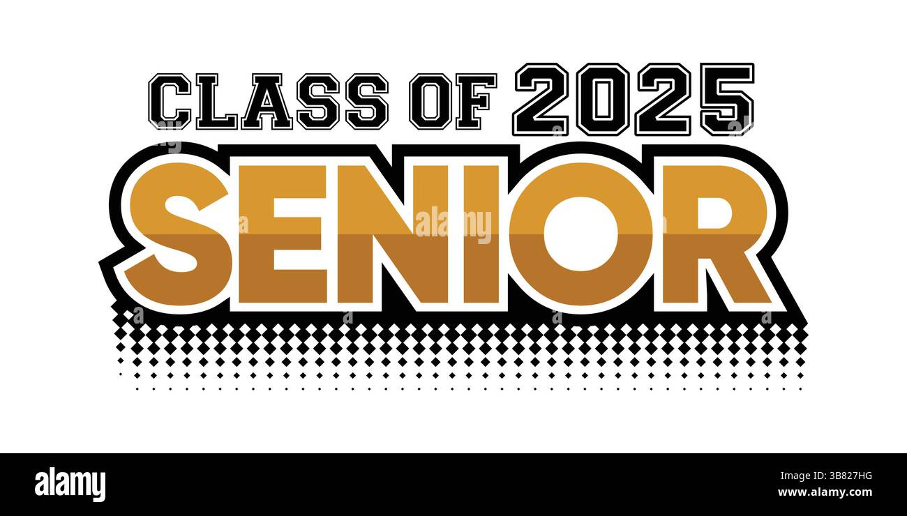 Class of 2025 Senior Graduation Design with Gold and Black Gradient ...