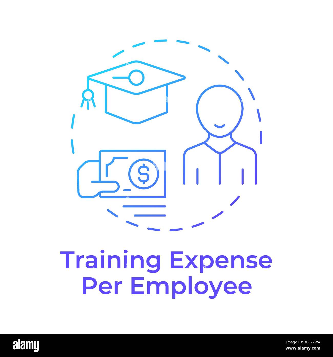 Training expense per employee blue gradient concept icon Stock Vector ...