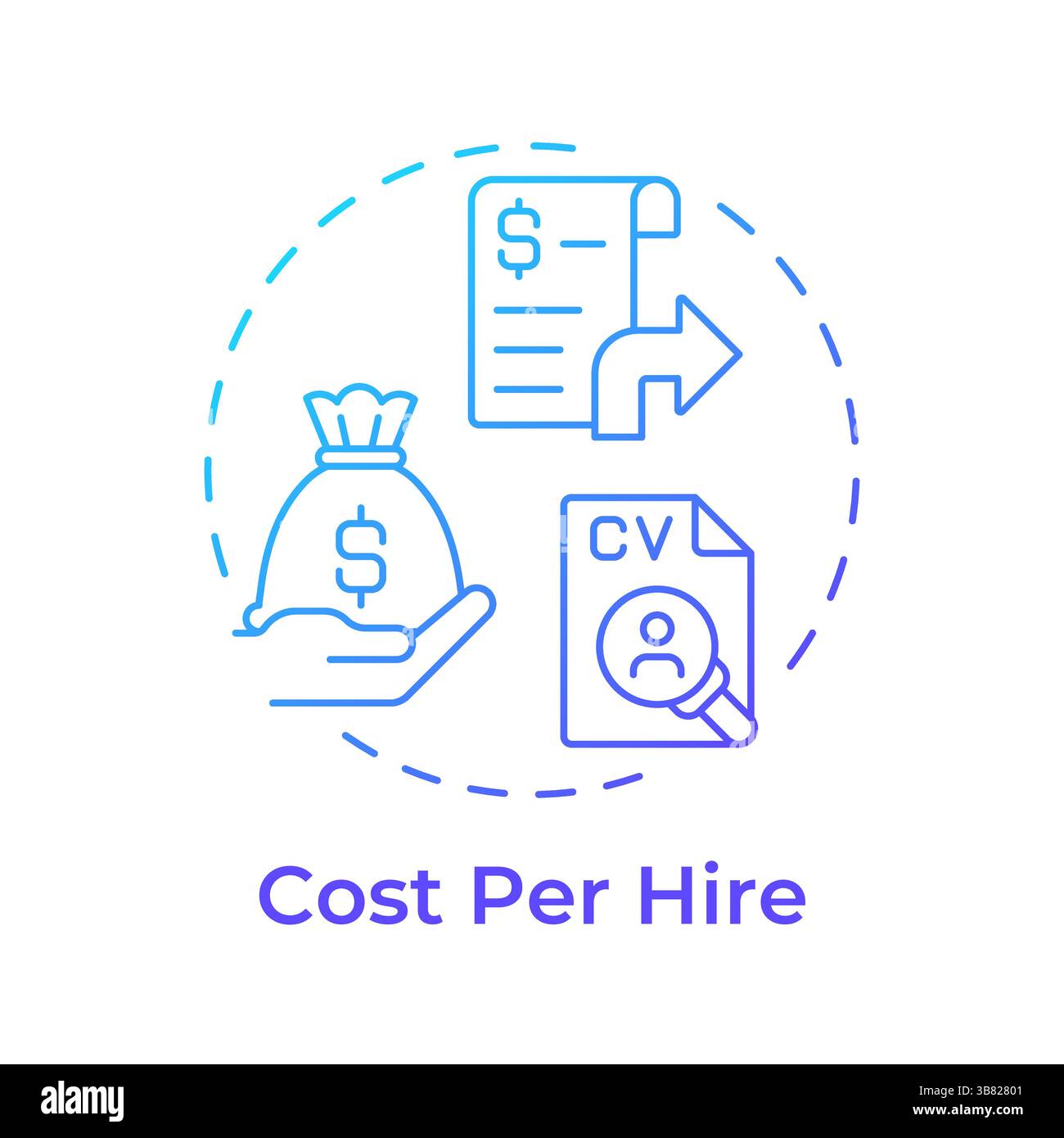 Cost per hire blue gradient concept icon Stock Vector Image & Art - Alamy