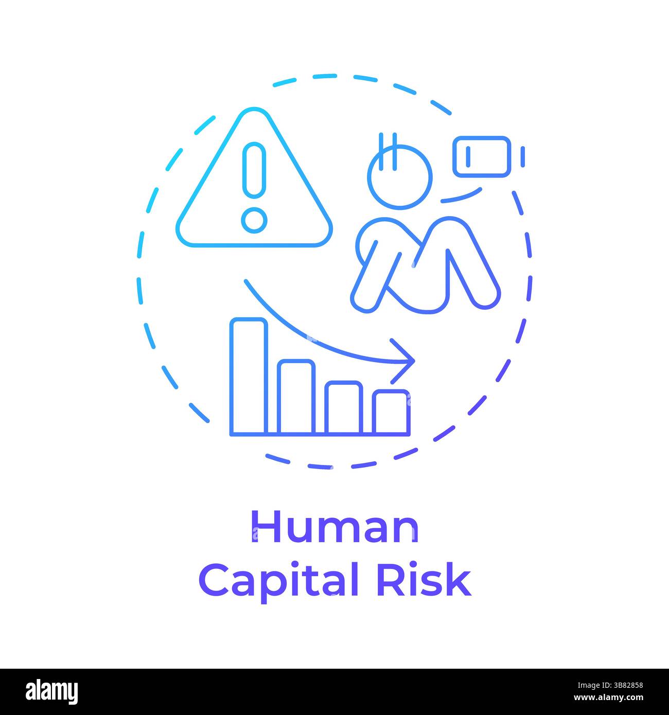 Human capital risk blue gradient concept icon Stock Vector Image & Art ...