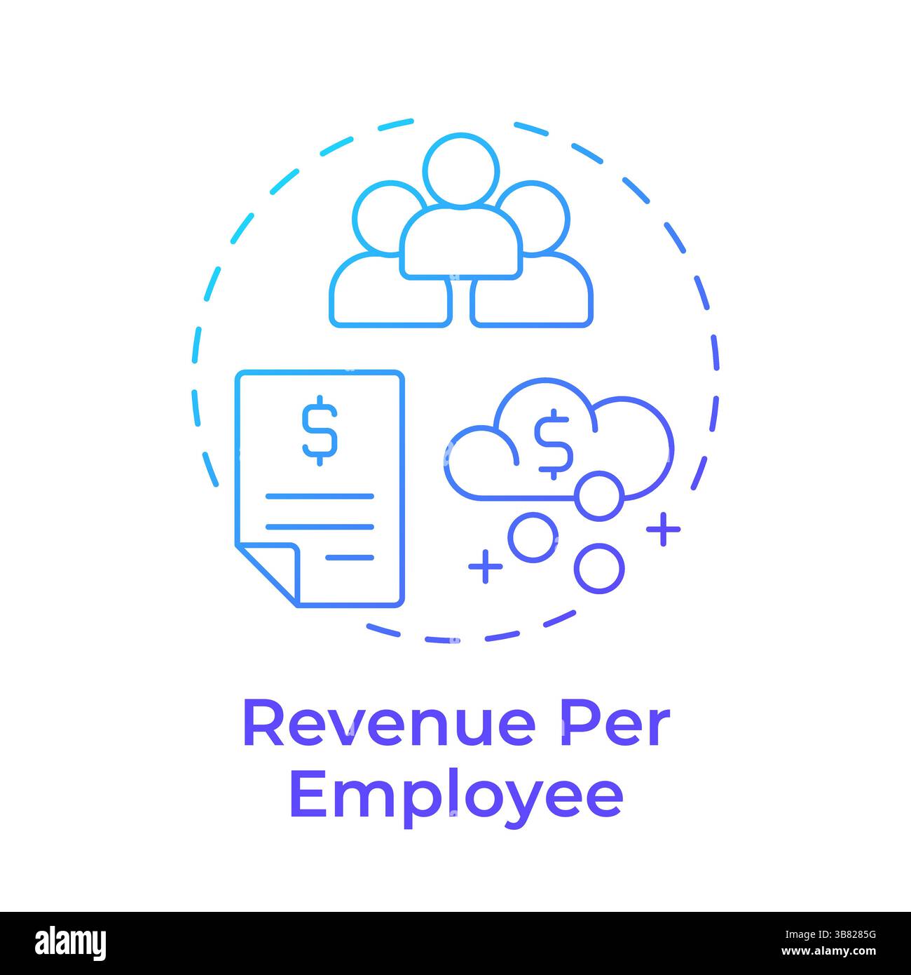 Revenue per employee blue gradient concept icon Stock Vector Image ...