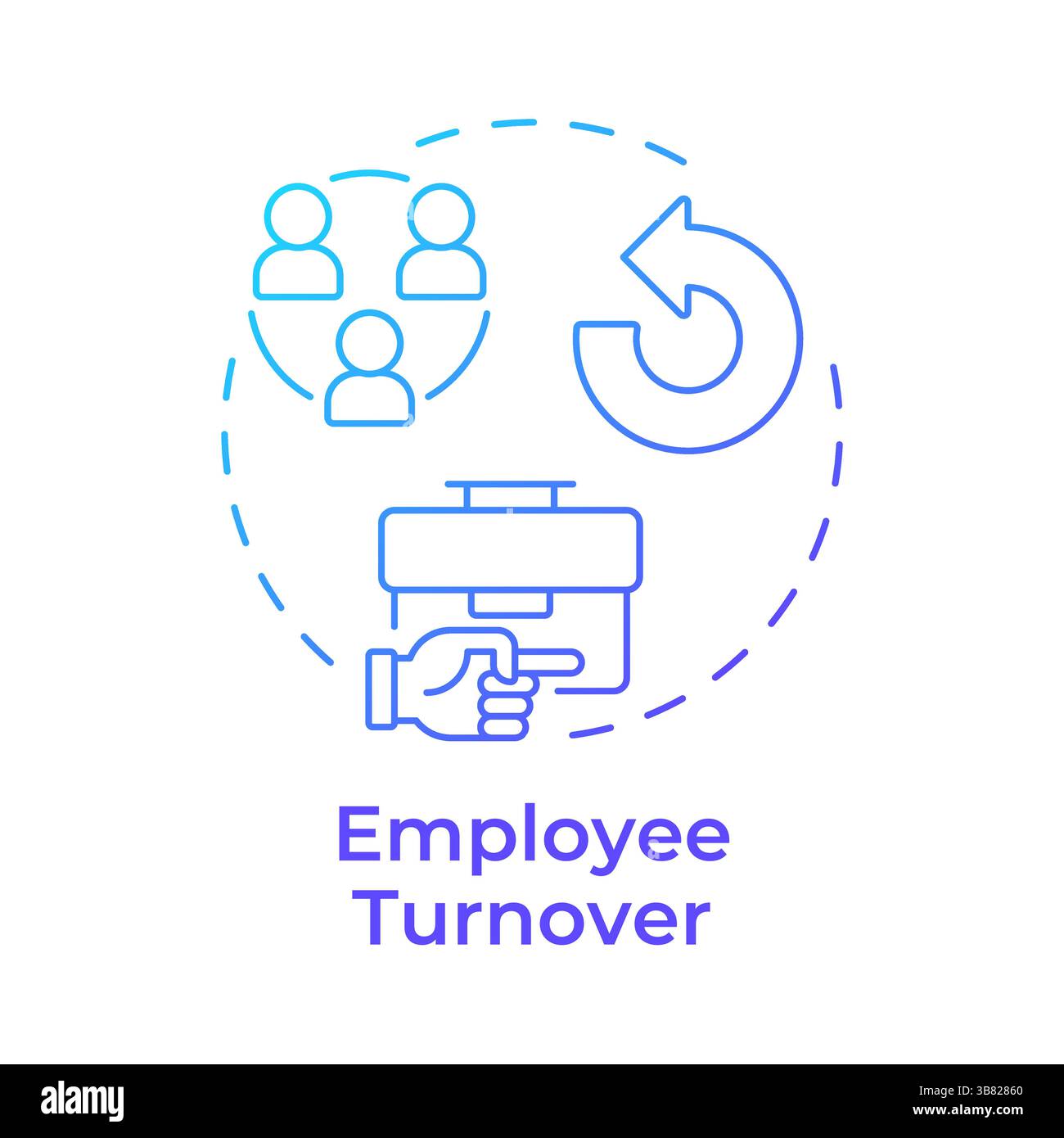 Employee turnover blue gradient concept icon Stock Vector Image & Art ...
