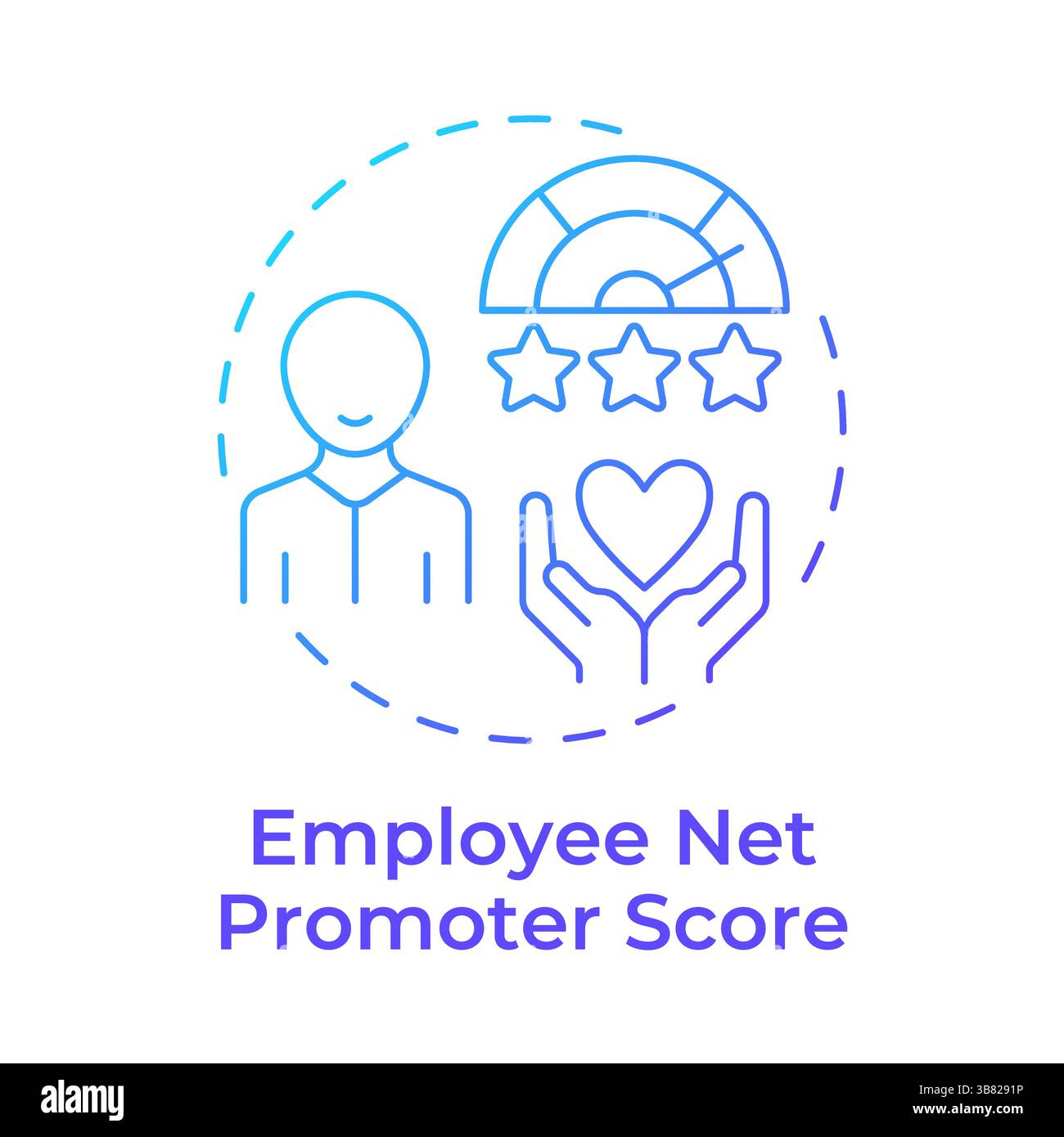 Employee net promoter score blue gradient concept icon Stock Vector ...