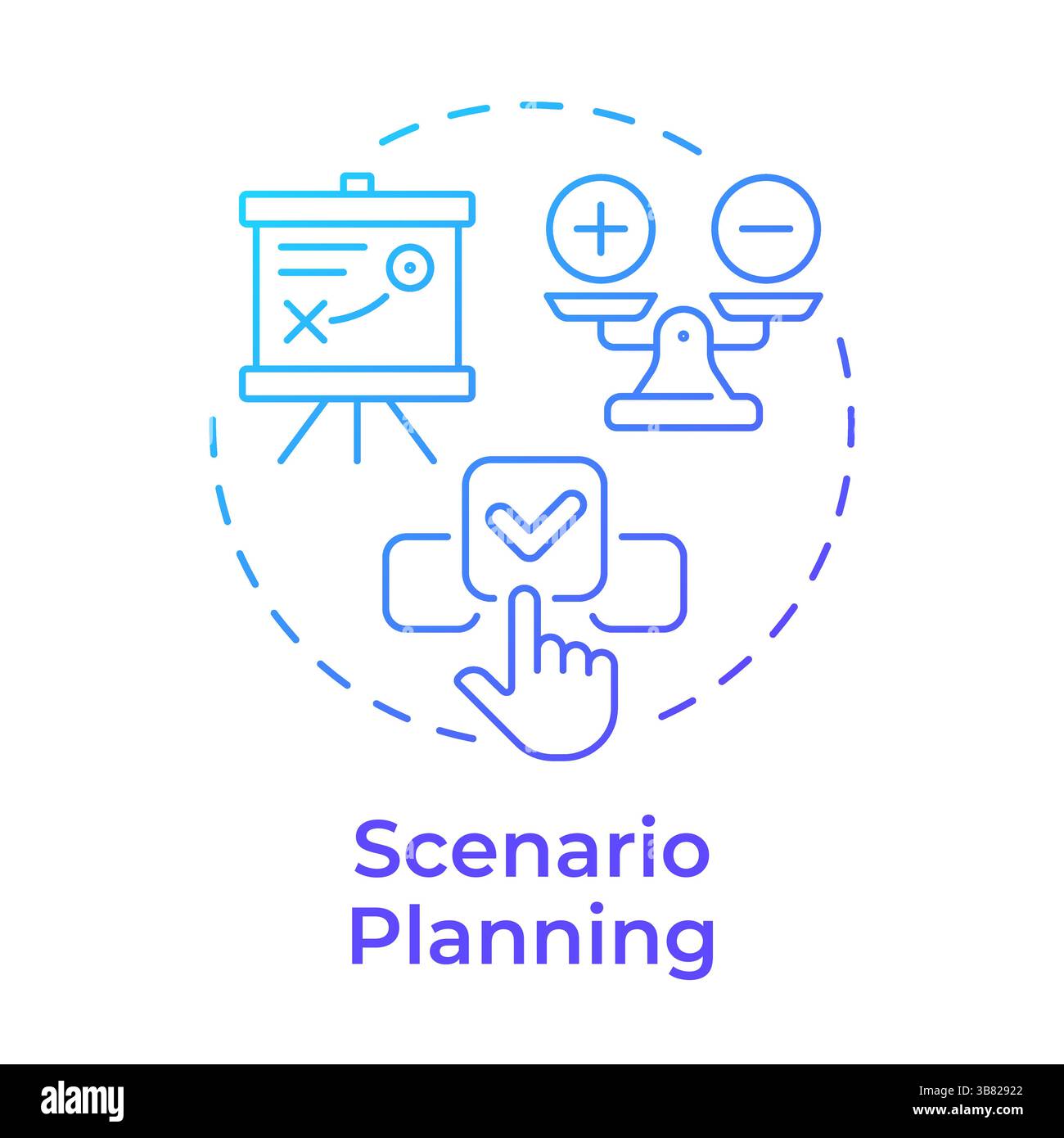 Scenario planning blue gradient concept icon Stock Vector Image & Art - Alamy
