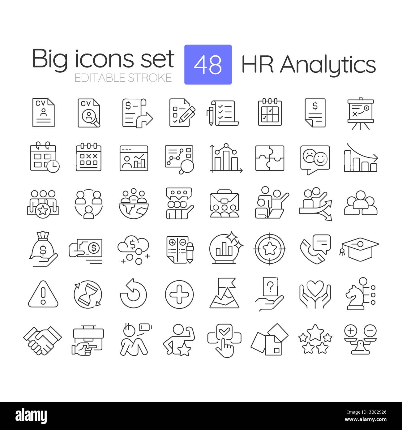 Resource analytics line icons Stock Vector Images - Alamy